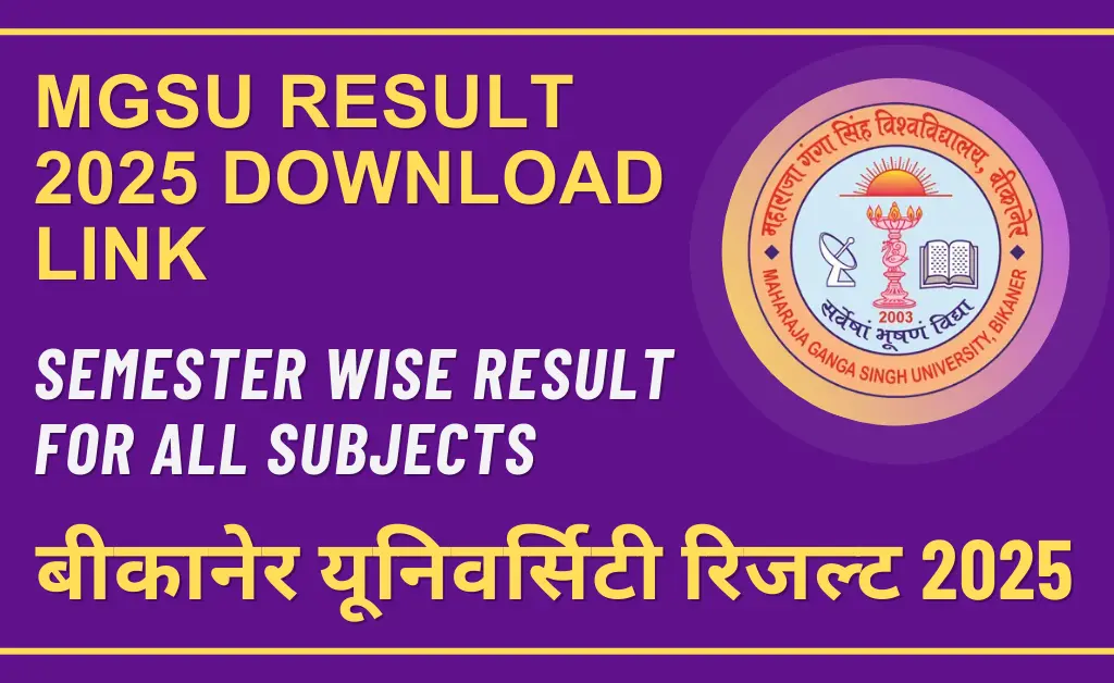 MGSU Result 2025 Direct Link (Univindia.net Result 2025)